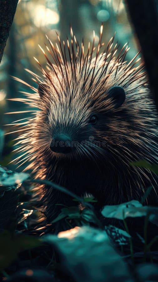 Close-up Shot of a Porcupine Looking Directly at the Camera Stock Photo ...