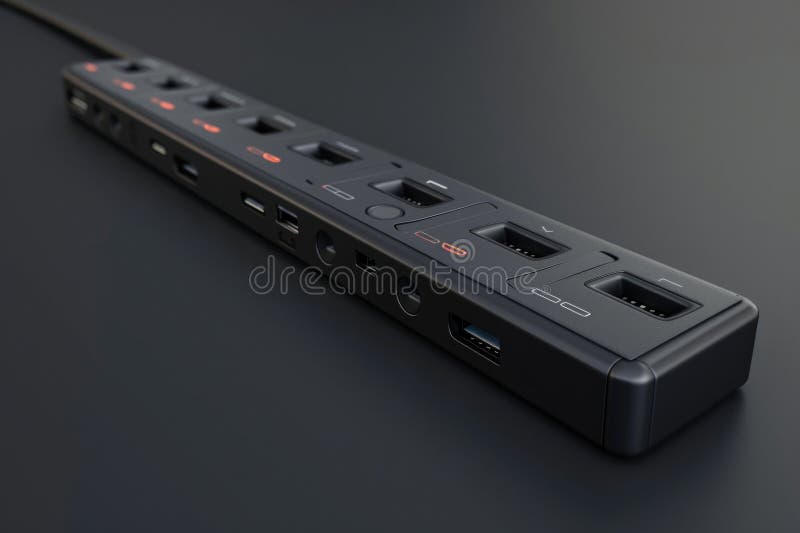Close Up Shot of a Power Strip on a Table, Ideal for Use in Technology ...