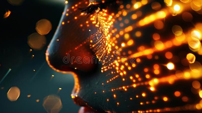 A Closeup Shot of a Profiles with Dynamic Light Effects and Overlays ...
