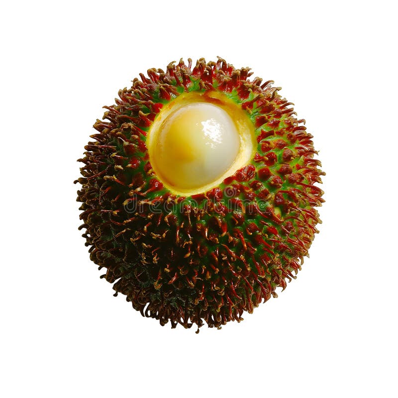 Close Up of a Pulasan Fruit with Its Outer Shell Partially Removed on ...