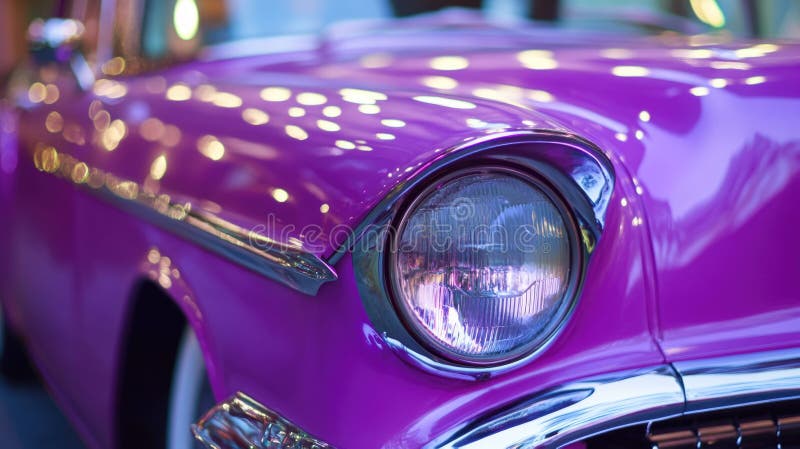 Close-up Shot of a Purple Car S Front End Stock Image - Image of bumper ...
