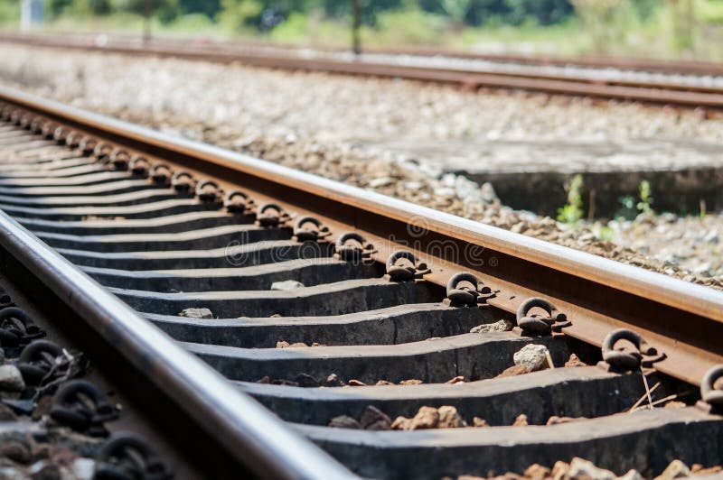 Close Up Shot of Railway Track Stock Image - Image of speed, transport ...