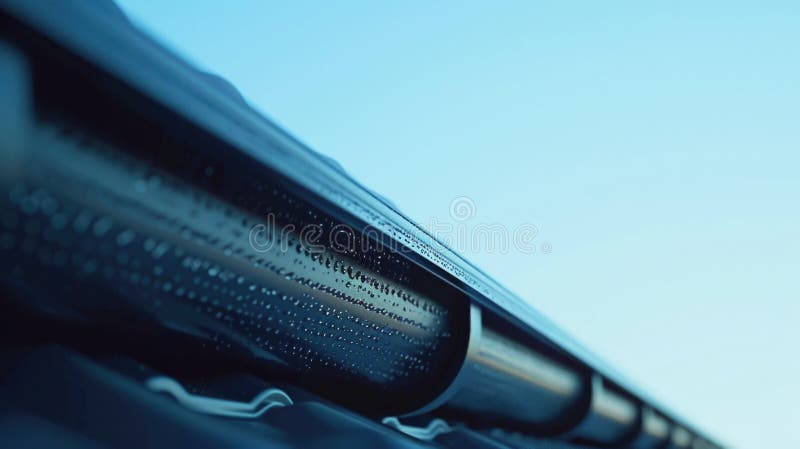 A Close-up Shot of a Rain Gutter on a Roof, Great for Architectural or ...