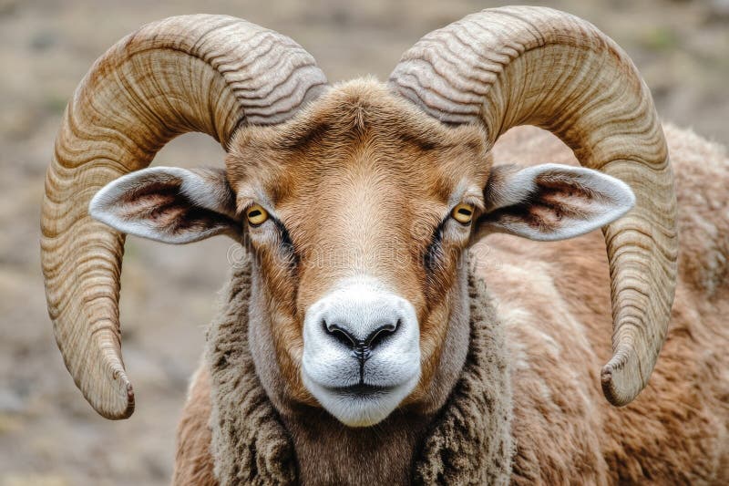 Close-up Shot of a Ram with Impressive Antlers Stock Photo - Image of ...