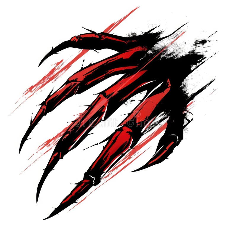 A Close-up Shot of a Red and Black Claw with Sharp Claws Stock Image ...