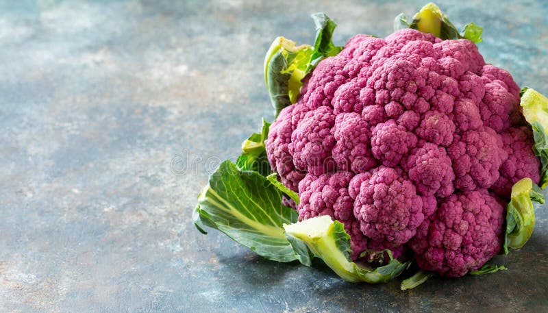 Red Cauliflower, Copyspace on a Side Stock Illustration - Illustration ...
