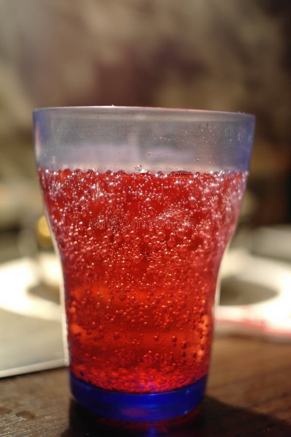 Close Up Shot of a Red Cold Drinks with Bubble Stock Image - Image of ...