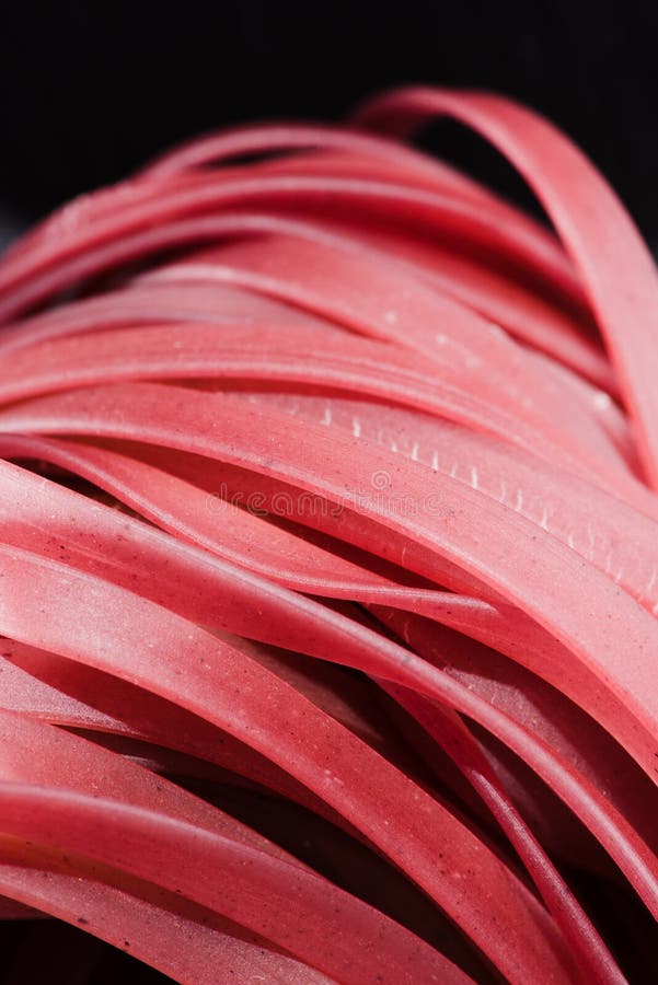 Close-up Shot of Red Raw Spaghetti Stock Image - Image of carbohydrates ...