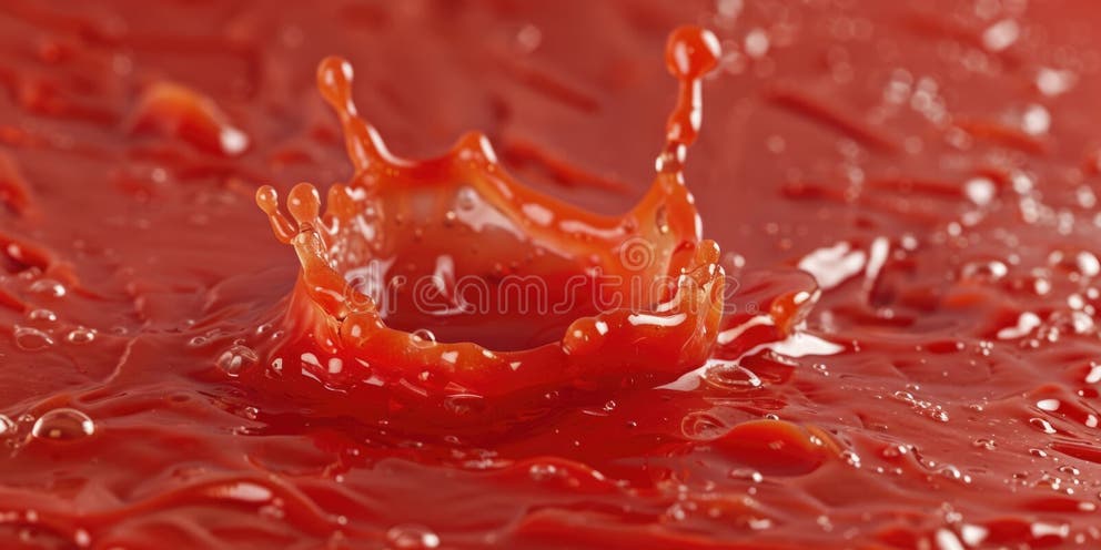 A Close-up Shot of a Red Substance Splashed on a Red Surface Stock ...