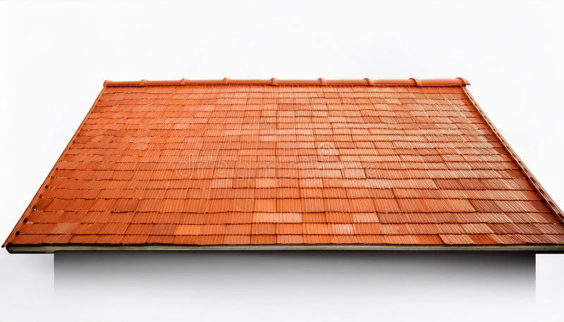 Red Tile Roof Texture Isolated on White Background Stock Illustration ...