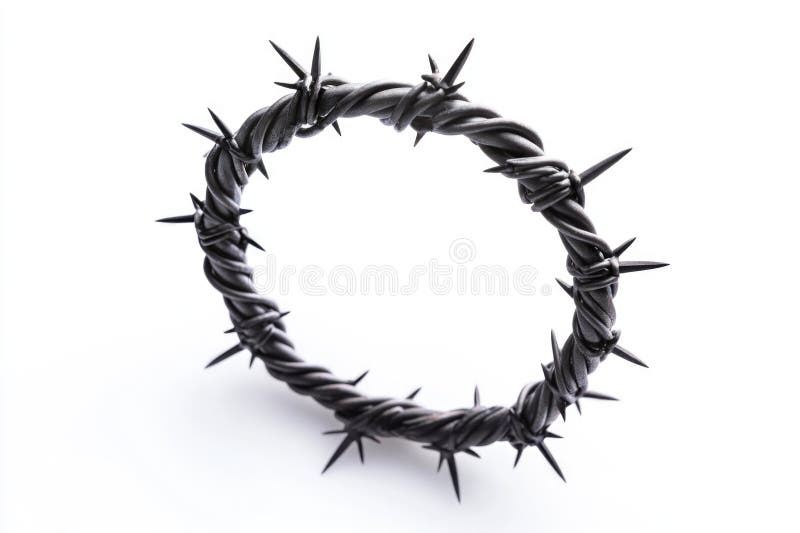 A Close-up Shot of a Ring of Barbed Wire, Often Used To Represent ...