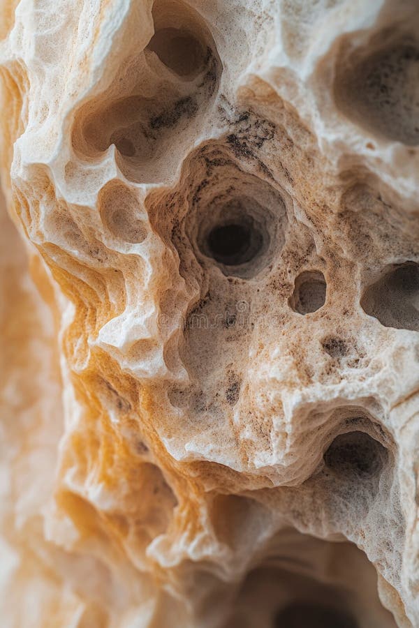 A Close-up Shot of a Rock with Natural Holes Stock Image - Image of ...
