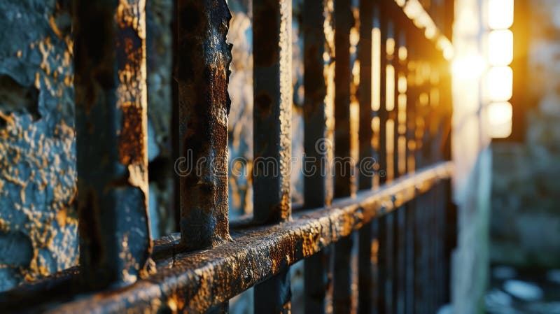 A Close Up Shot of a Rusted Iron Fence. Perfect for Adding a Rustic ...