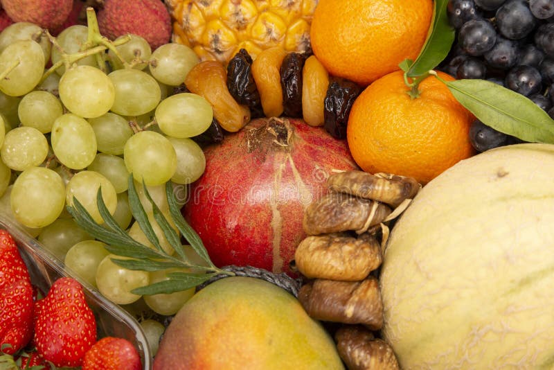 Close Up Shot of a Selection of Fruits Stock Image - Image of selection ...