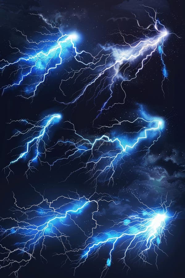 A Close-up Shot of a Series of Lightning Flashes on a Dark, Stormy ...