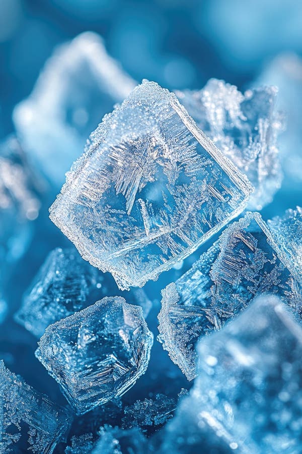 A Close-up Shot of Several Ice Cubes Stacked on Top of Each Other Stock ...