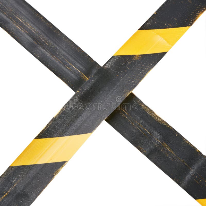 A Close-up Shot of X-shaped Barricade Tape on a White Background ...