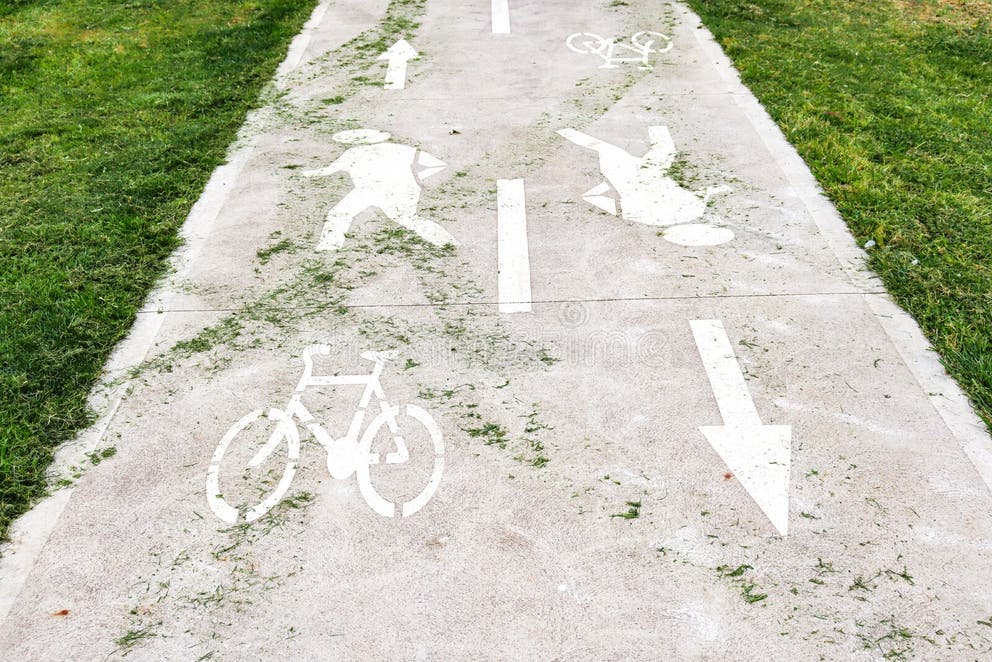 Close-up Shot of "shared Path" Road Markings on a Path Stock Photo ...