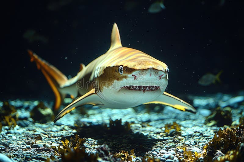 Close-up Shot of a Shark Swimming in an Aquarium Tank Stock Photo ...