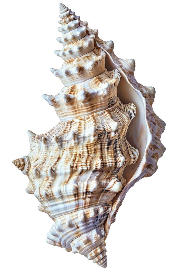 Close-up Shot of a Shell on a Plain White Background. Suitable for ...