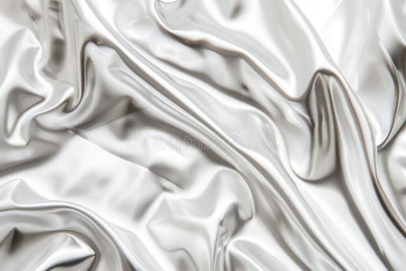 A Close-up Shot of Shiny Silver Fabric with Intricate Texture and ...