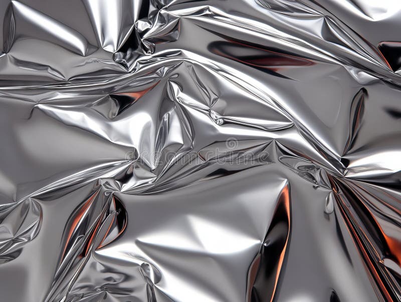 A Close Up Shot of a Shiny Silver Foil Background Stock Image - Image ...