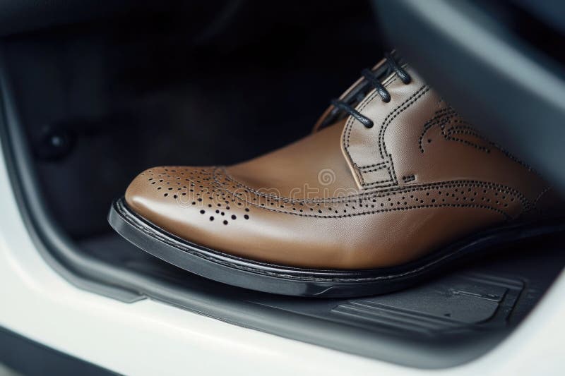 A Close-up Shot of a Shoe Inside a Car Stock Image - Image of passenger ...