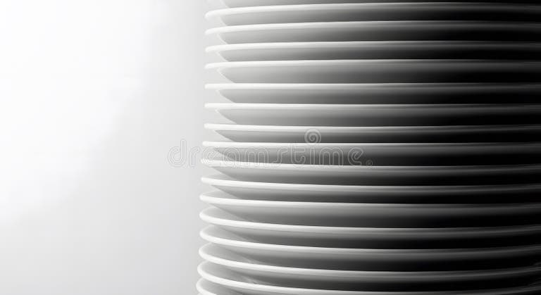 Stack of Clean White Dinner Plates Showcasing Symmetrical Geometric ...