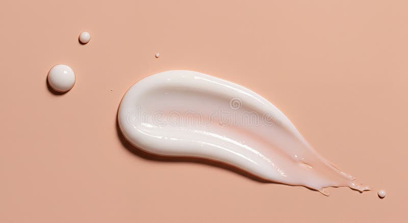 Textured White Serum Mousse and Paste Samples on Peach Background Stock ...