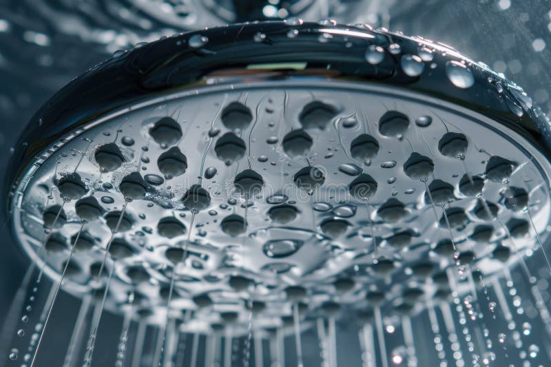 Close-up Shot of a Shower Head with Water Droplets Forming on Its ...
