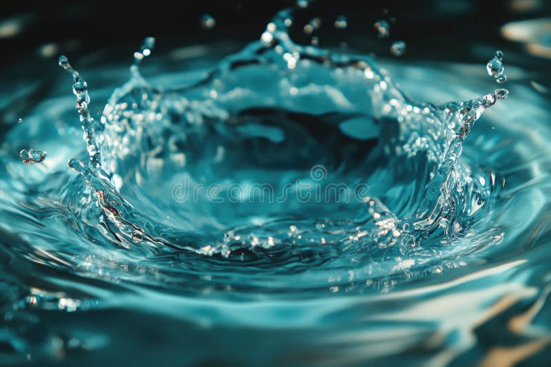 A Close-up Shot of a Single Blue Water Droplet Stock Image - Image of ...