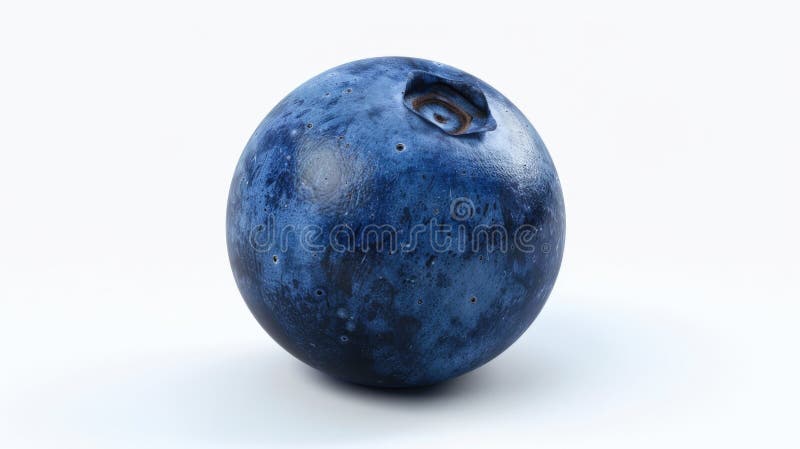 A Close-up Shot of a Single Blueberry Sitting on a White Background ...