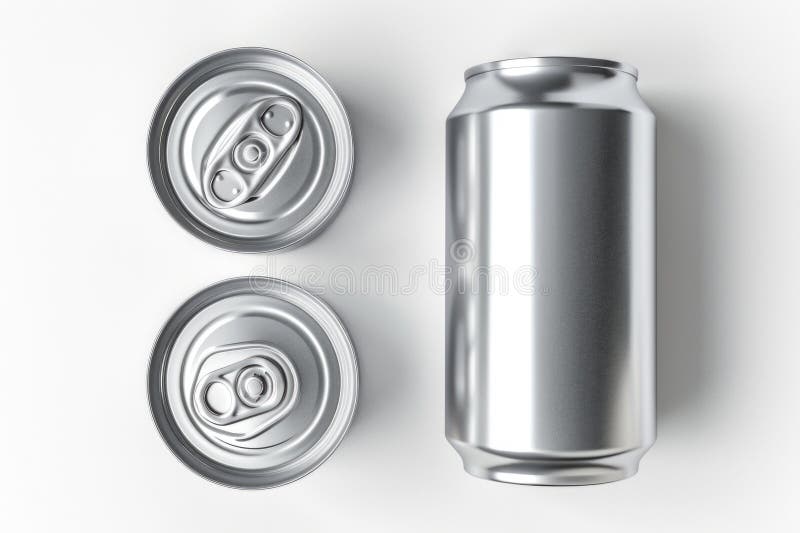A Close-up Shot of a Single Can of Soda and Two Empty Cans Sitting on a ...