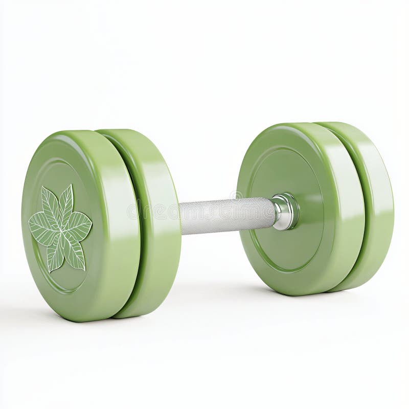 Eco Friendly Green Dumbbell with Leaf Design for Fitness and Wellness ...