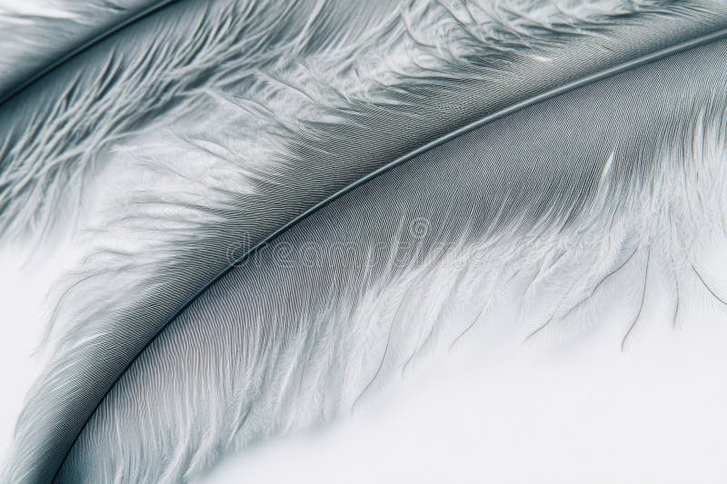 A Close-up Shot of a Single Feather on a White Surface Stock Image ...