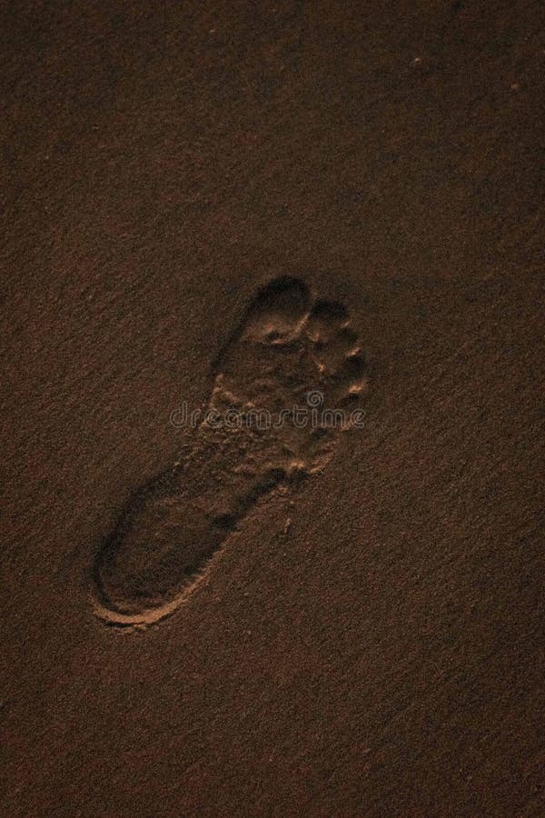 Close-up Shot of a Single Human Footprint in the Sand Stock Photo ...