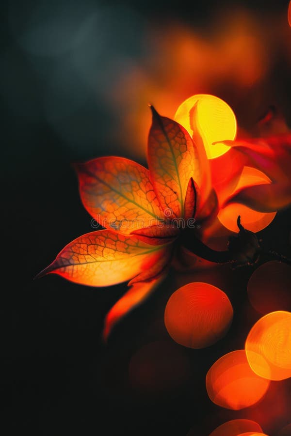 A Close-up Shot of a Single Leaf on a Tree Branch, with Intricate ...