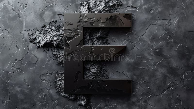 A Close-up Shot of a Single Metal Letter E Attached To a Wall Stock ...