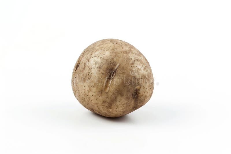 A Close-up Shot of a Single Potato on a White Background Stock Image ...