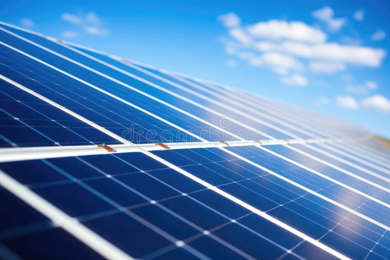 Close-up Shot of a Single Solar Panel with Visible Solar Cells Stock ...