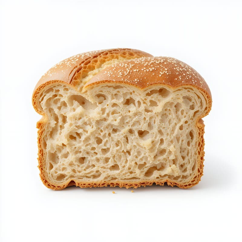 Sliced Loaf of Light Brown Bread on White Background Stock Illustration ...