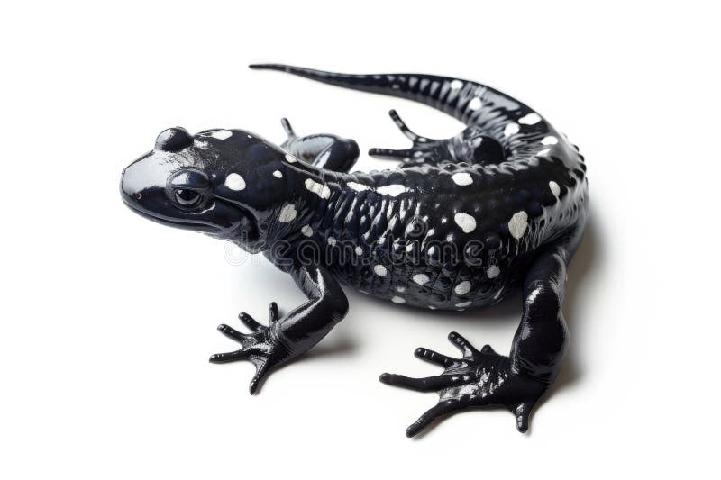 A Close-up Shot of a Small Black and White Spotted Lizard Resting on a ...