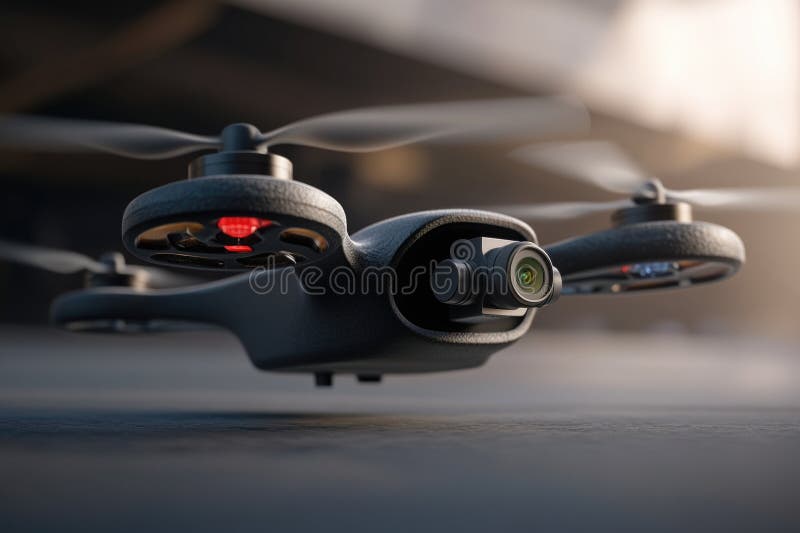 Close-up Shot of a Small Drone Equipped with a Camera, Ideal for ...