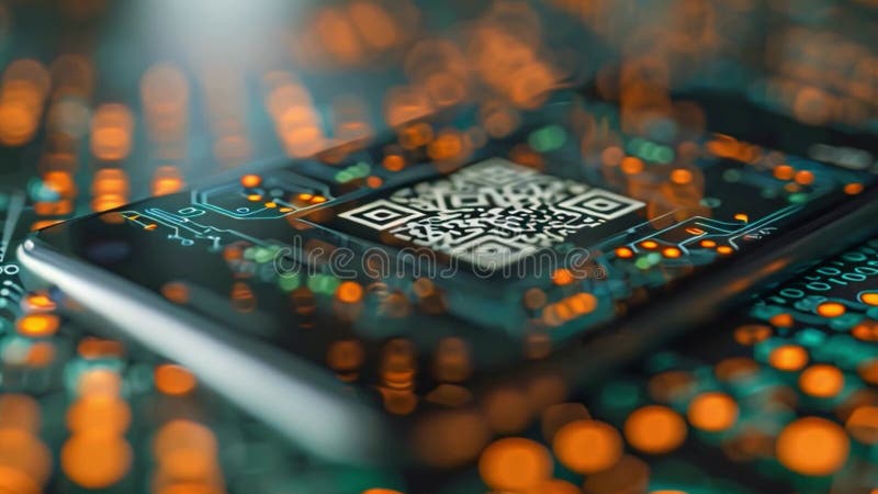 Close-up Shot of a Smartphone Displaying a QR Code Stock Footage ...