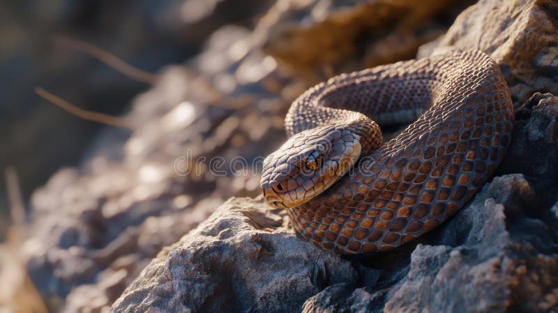 Snake on Rock stock photo. Image of nature, rocks, stone - 385266984