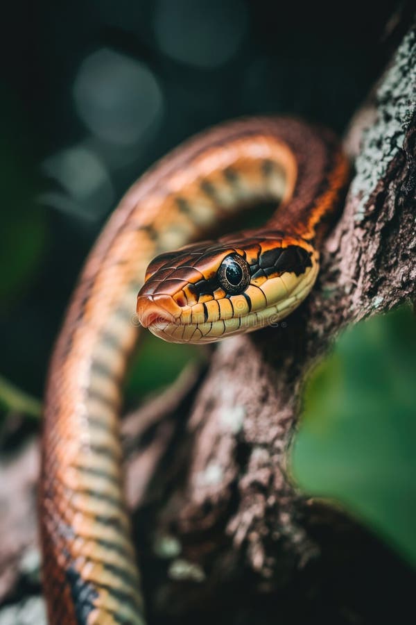 Snake on tree branch stock image. Image of serpent, scenery - 377258457