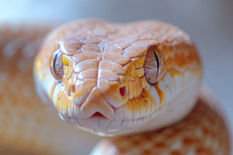A Close-up Shot of a Snake S Head with Piercing Eyes and Sharp Teeth ...