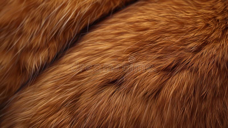 Close-up Shot of a Soft and Fluffy Ginger Fur Stock Illustration ...