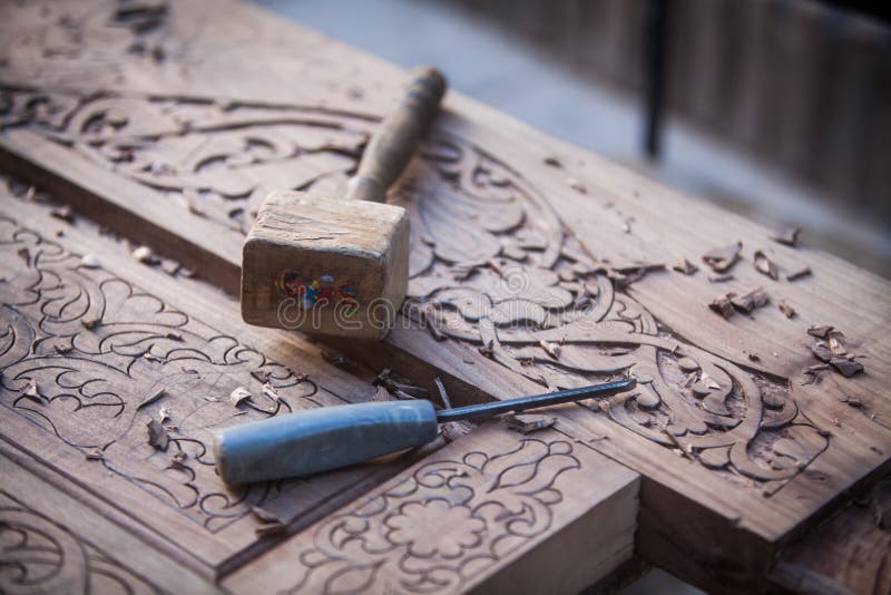 Wood engraving tools stock image. Image of carpenter - 133331783