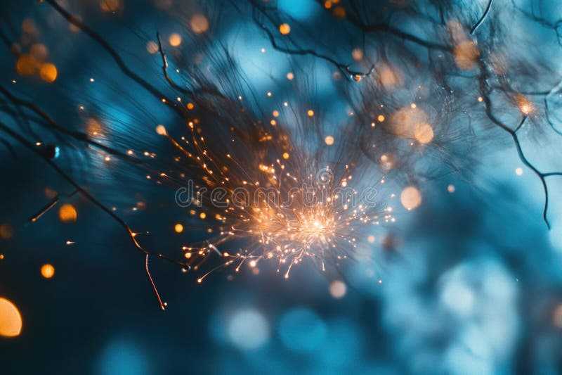 A Close-up Shot of a Sparkling Firework on a Tree Branch, Ready To ...